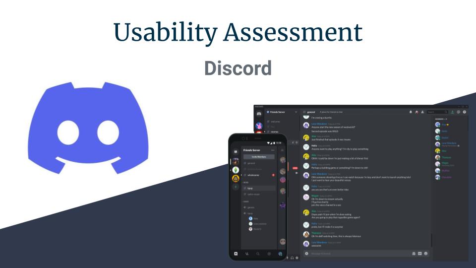 Discord Mobile App Usability Assessment – Zachary Goodpaster